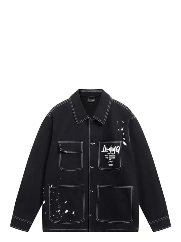 LI-NING Graphic Jacket - Black/white