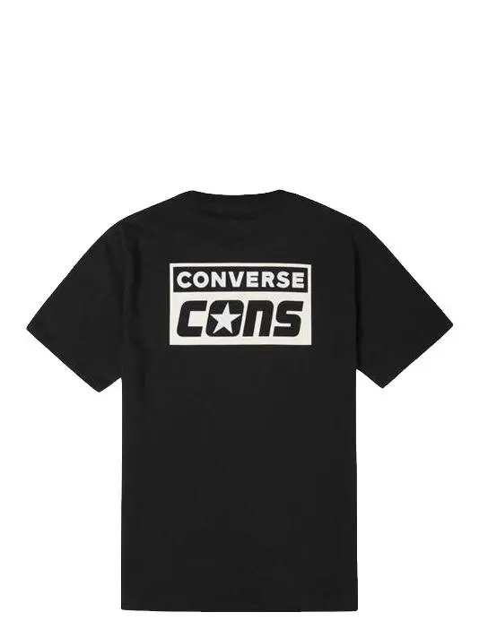 CONVERSE Alphabet Logo Printing Retro Casual Short Sleeve - Black