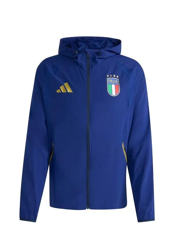 Adidas Italy Tiro Travel Full Zip Windbreaker - Victory Blue