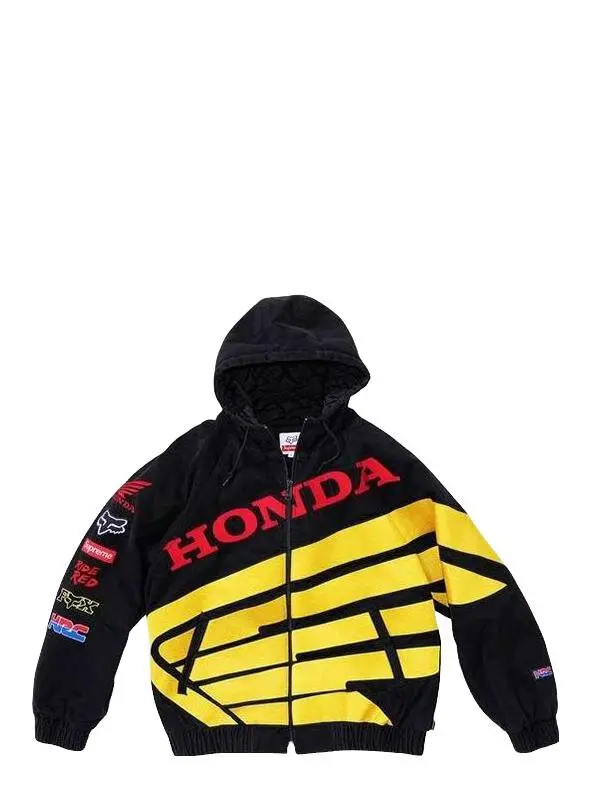 Supreme X Honda Fox Racing Puffy Zip Up Jacket - Black