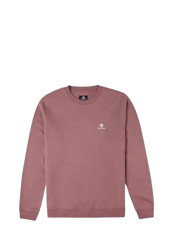 CONVERSE Go-to Embroidered Star Chevron Brushed Back Fleece Crew Sweatshirt Asia Sizing - Maroon