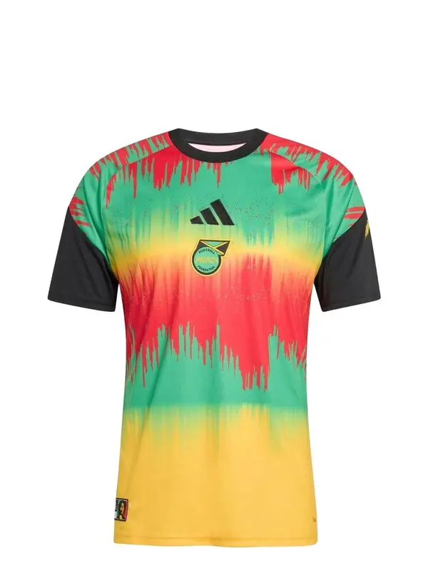 Adidas Jamaica 2026 X Bob Marley Home Pre Match Jersey - Bold Gold/vivid Green/pure Ruby