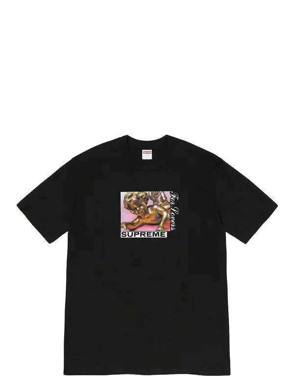 Supreme For Lovers" Graphic Print T-shirt - Green/graywhite/black