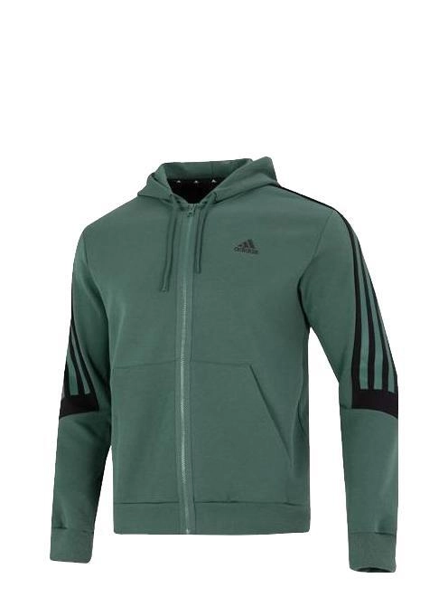 Adidas Stripe Logo Athleisure Knit Hooded Jacket - Default Colorway