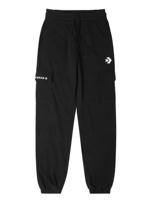 CONVERSE Fashion Knit Logo Cargo Jogger - Black/white