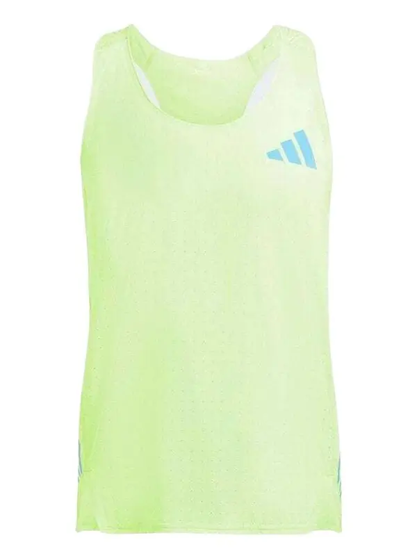 Adidas Adizero Road To Records Singlet - Lucid Lemon