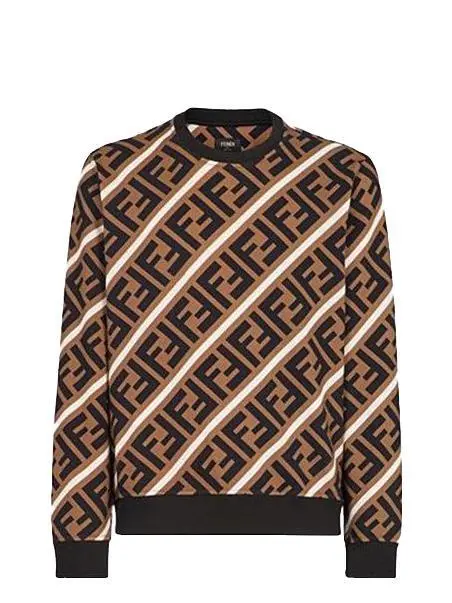 Fendi Logo Cotton Colorblock Sports - Brown