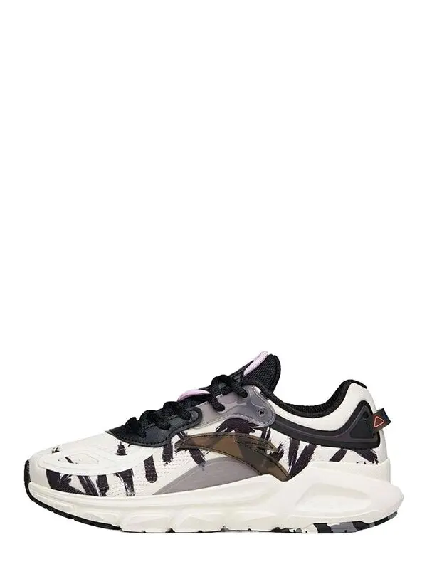ANTA Running Series Leather Sneakers - White/grey/black