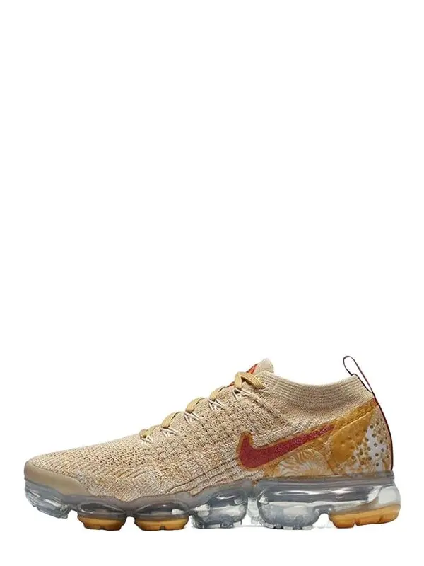 Nike Vapormax 2 Flyknit Athletic Sneakers - Gold/red