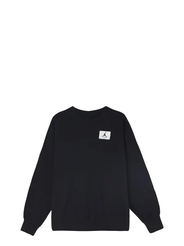 JORDAN Air Logo Knit Round Neck Sports Hoodie - Black