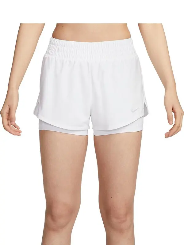 Nike Dri-fit One Mid Rise 3" 2-in-1 Shorts - White