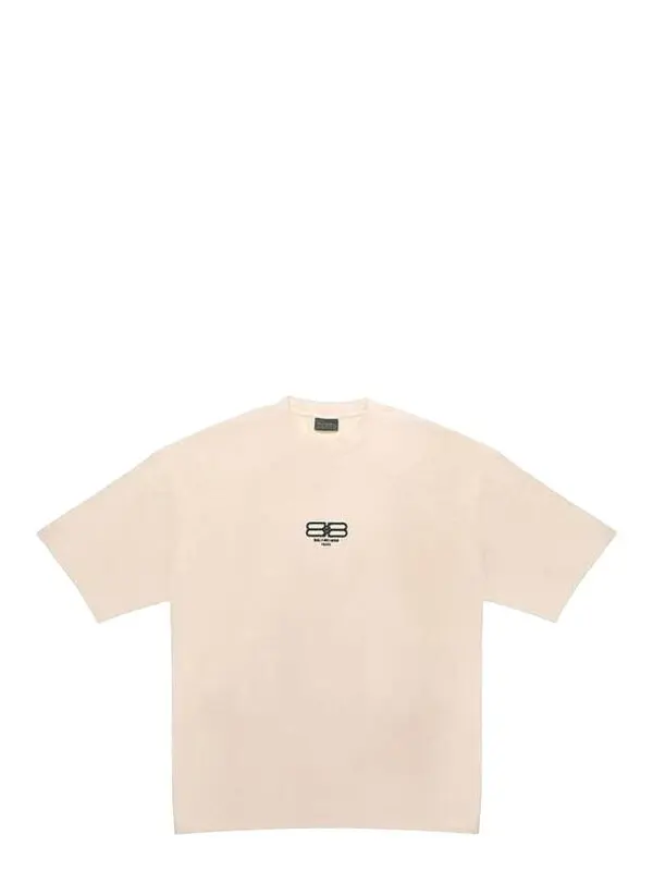 Balenciaga Bb Paris Icon T-shirt Medium Fit 'beige Black - Beige/black