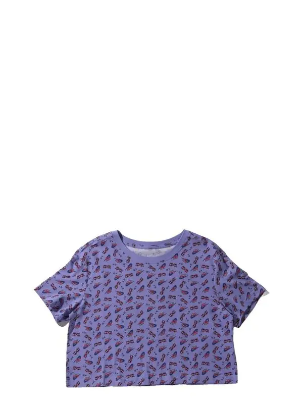 Nike All-over Print Cropped T-shirt - Purple