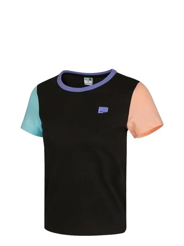 PUMA Casual Colorblock Round Neck Short Sleeve Shirt - Default Color