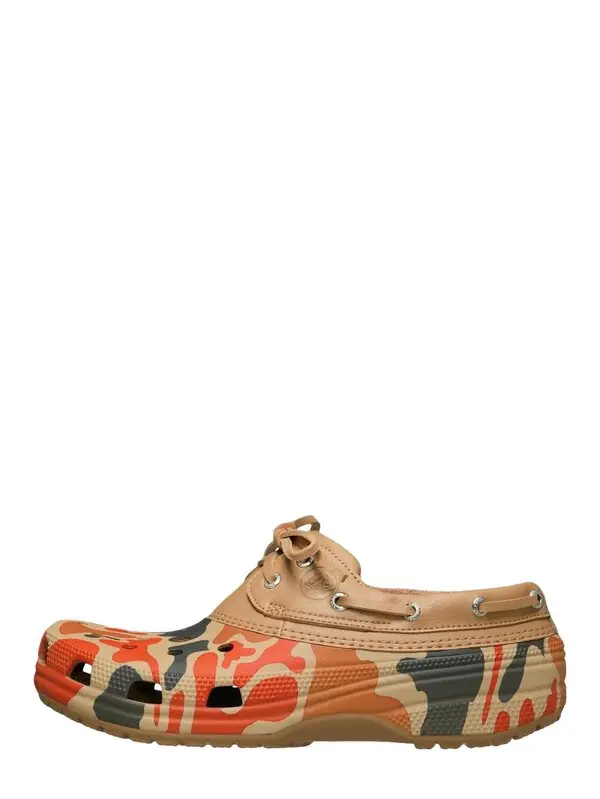 CROCS Classic Duck Camo Boat Shoe - Tan/shocking Orange