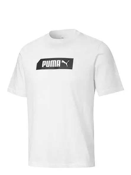 PUMA Alphabet Logo Printing Round Neck Short Sleeve - White