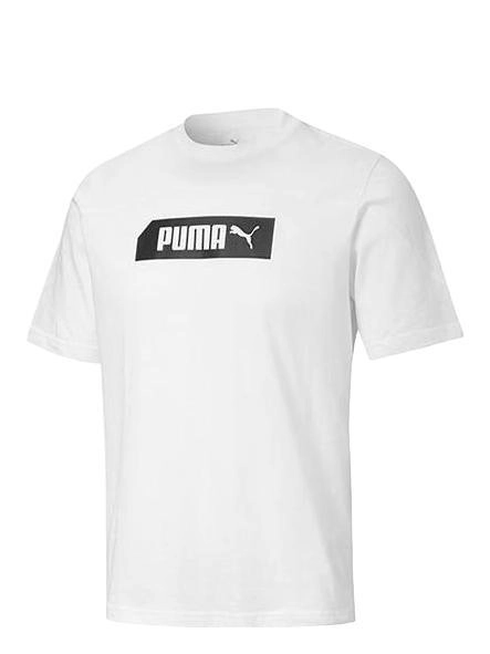 PUMA Alphabet Logo Printing Round Neck Short Sleeve - White