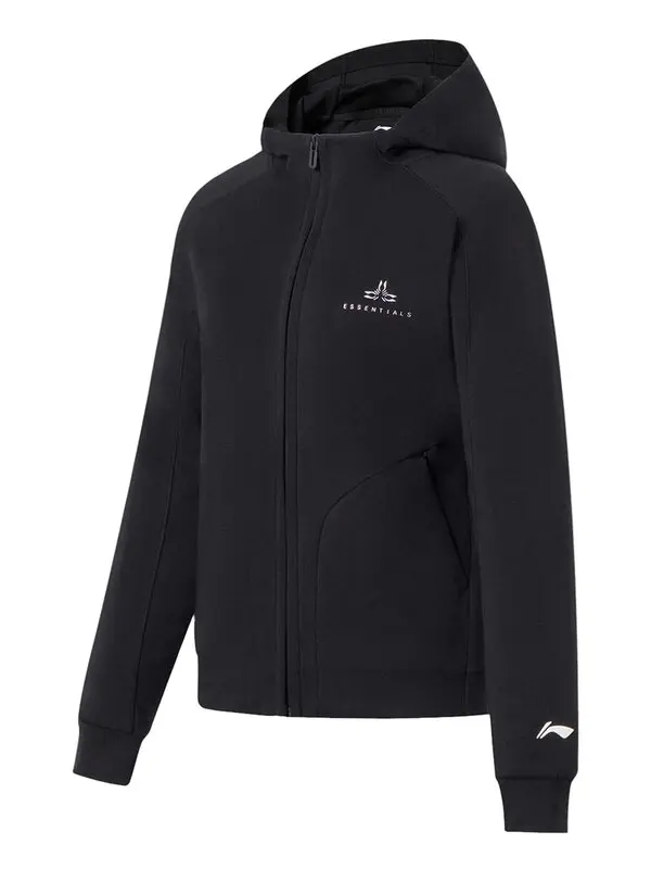 LI-NING Essentials Logo Zip Training Hooded Jacket - Black