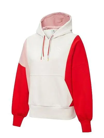 PUMA Panelled Hoodie - White/red/pink