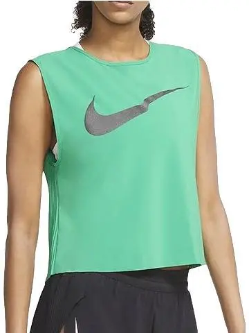 Nike As W Nk Run Dvn Tank Pleated Lucky - Green