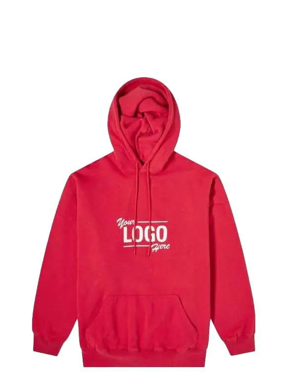 Balenciaga Your Logo Here Popover Hoodie - Raspberry/white