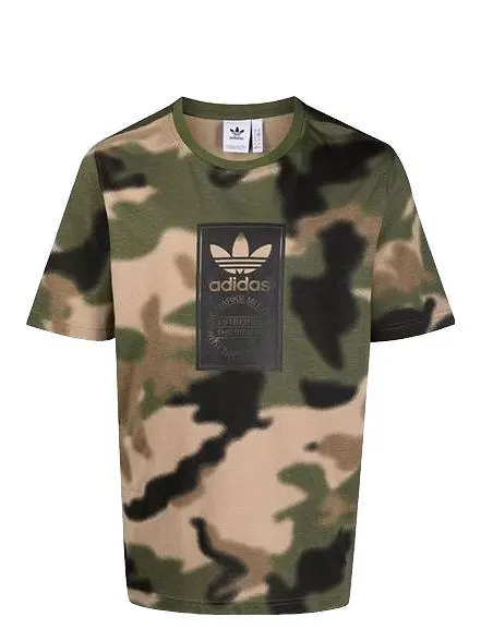 Adidas Casual Breathable Camouflage Sports Short Sleeve Green T-shirt - Multi-color