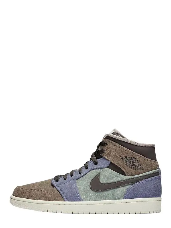 JORDAN 1 Mid "suede Patch - Lt Cyan/pumice/thunder Grey