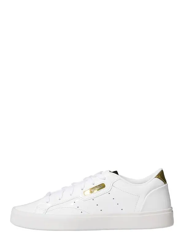 Adidas Sleek Gold Metallic Sneakers - White