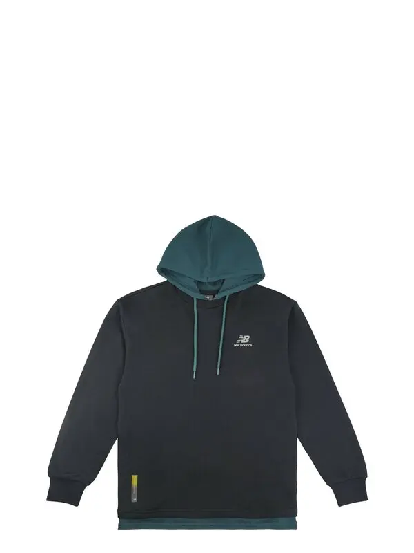 NEW BALANCE Splicing Hooded Knit Pullover - Black