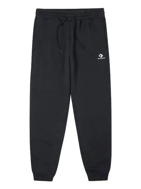 CONVERSE Go-to Embroidered Star Chevron Standard-fit Fleece Sweatpants Asia Sizing - Black