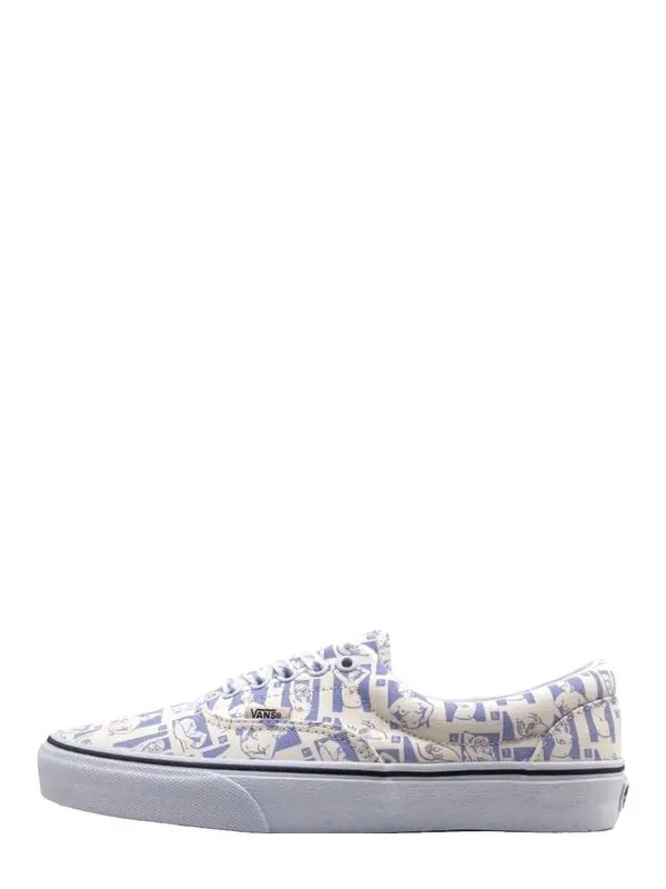 VANS Era Graphic Print Lace Up Sneakers - White/blue