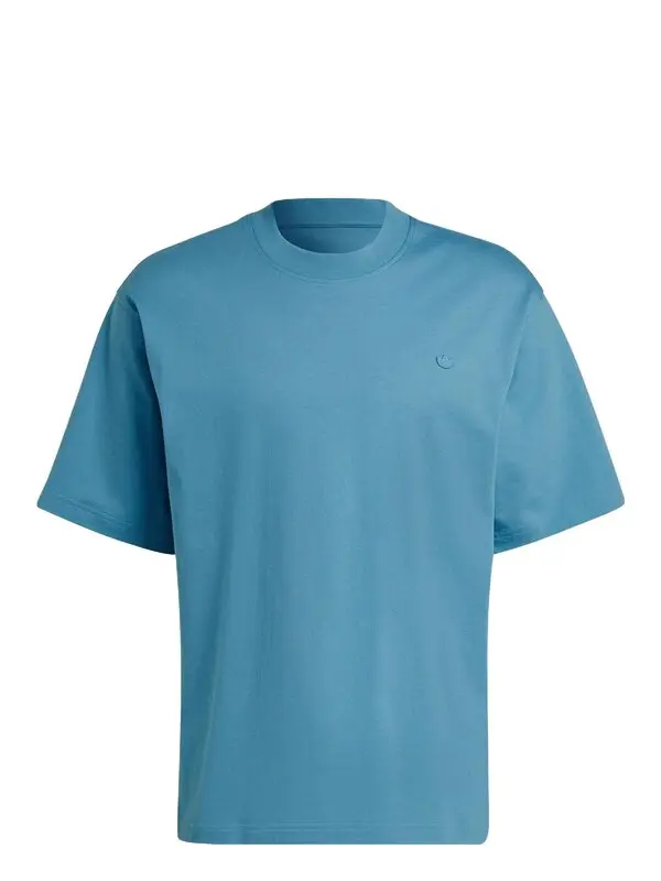 Adidas Originals Solid Color Athleisure Casual Sports Round Neck Short Sleeve Couple Style Light Blue - Default Color
