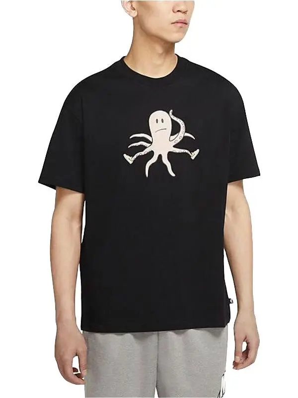 Nike Printing Sports Round Neck Short Sleeve - Black