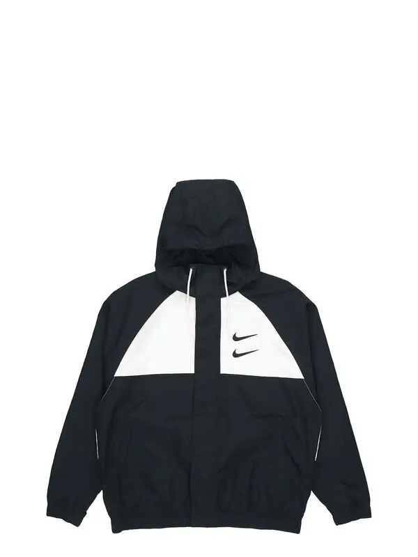 Nike Swoosh Hooded Windbreaker Jacket - Black