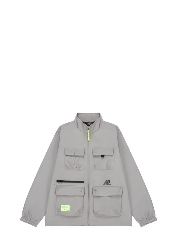 NEW BALANCE Stand Collar Woven Jacket - Grey