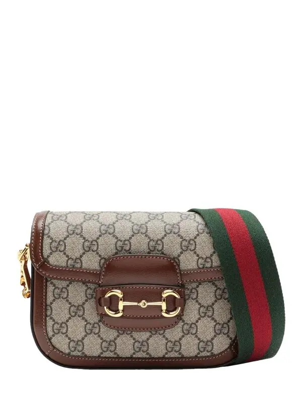 Gucci Horsebit 1955 Retro Shoulder Messenger Bag 'ebony Brown - Beige