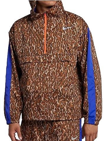 Nike Hooded Track Jacket With Animal Print - Brown