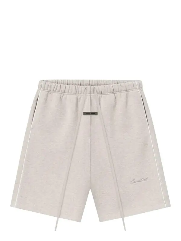 Fear Of God Relaxed Fleece Sweatshorts With Piping - Heather Stone/cloud White