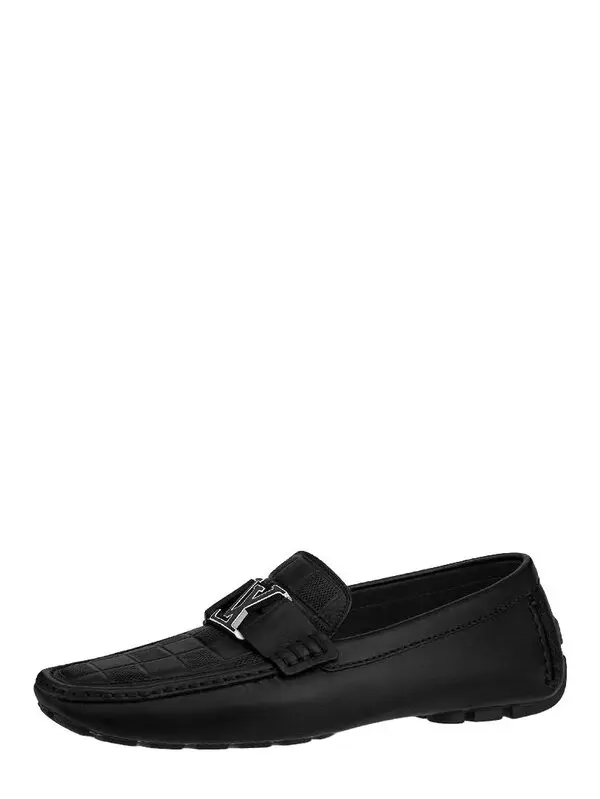 LOUIS VUITTON Monte Carlo Moccasin Shoes - Black/silver