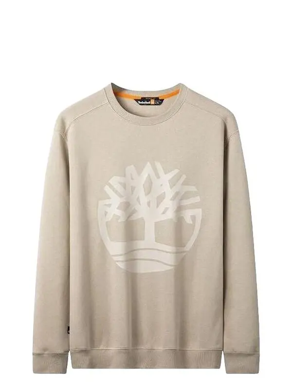 Timberland Tree Logo Crew Neck Sweater - Beige/white