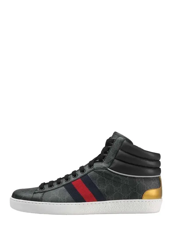 Gucci Ace Gg High Top Sneakers - Black