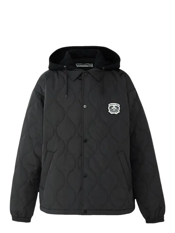 Onitsuka Tiger Quilted Jacket With Hood - Black