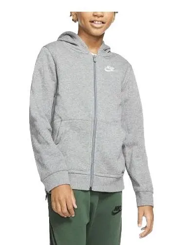Nike Club Full-zip Hoodie - Carbon Heather/smoke