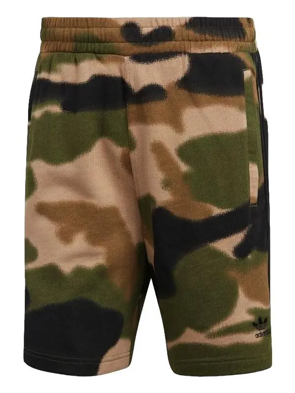 Adidas Originals Camouflage Loose Sports Shorts - Army Green