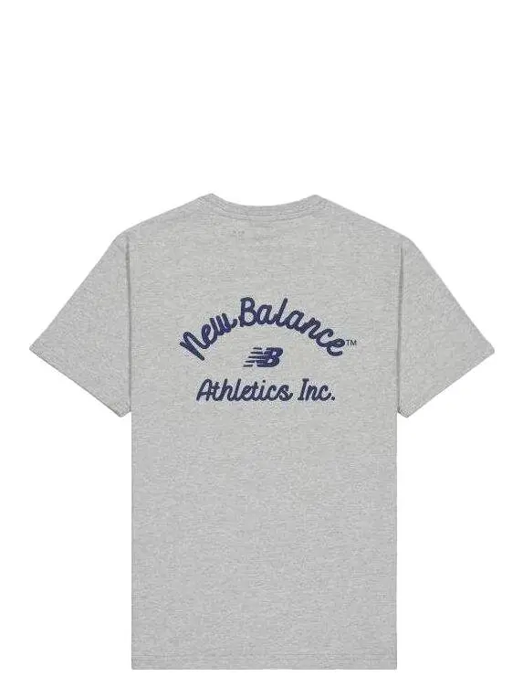 NEW BALANCE Athletics Back Print T-shirt Asia Sizing - Grey