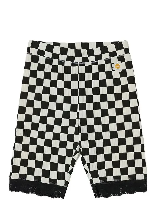 VANS Oversized Floral Legging Shorts - Black/white