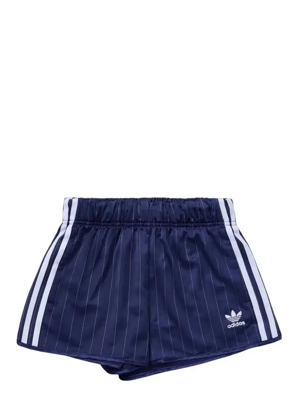 Adidas Pinstripe Satin Shorts - Dark Blue
