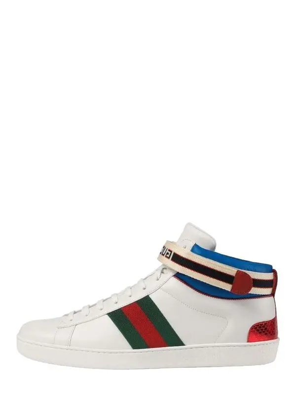 Gucci Stripe Ace High Top Sneakers - White