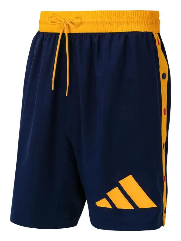 Adidas Basketball Shorts With Side Lacing And Large Logo - Multi-color