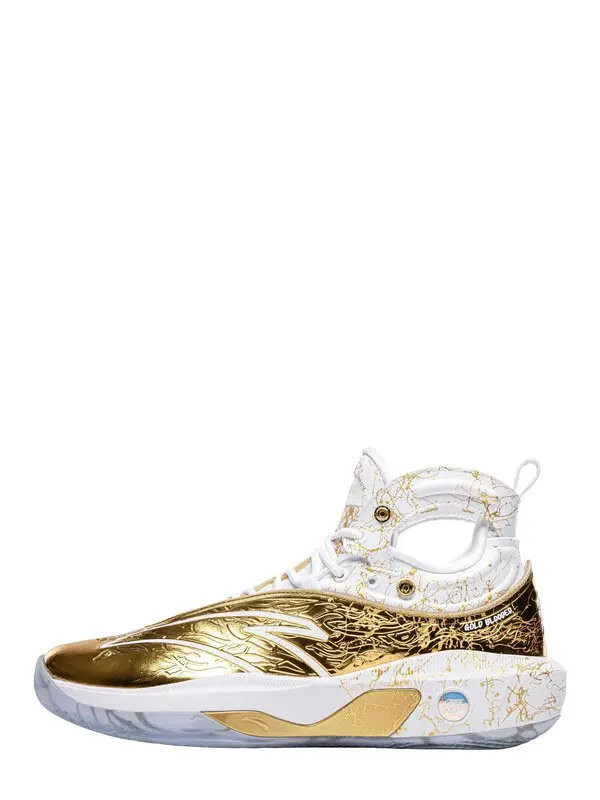 ANTA Klay Thompson 'gold Blooded' High-top Athletic Sneakers - White/gold
